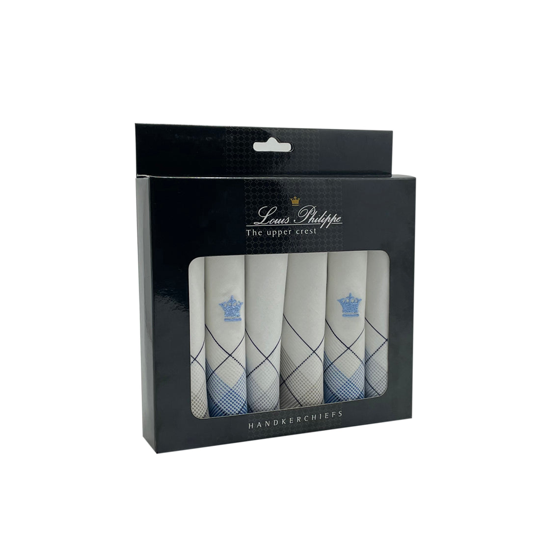 Louis Philippe Men's Cotton Color Border Handkerchief (Pack of 6)